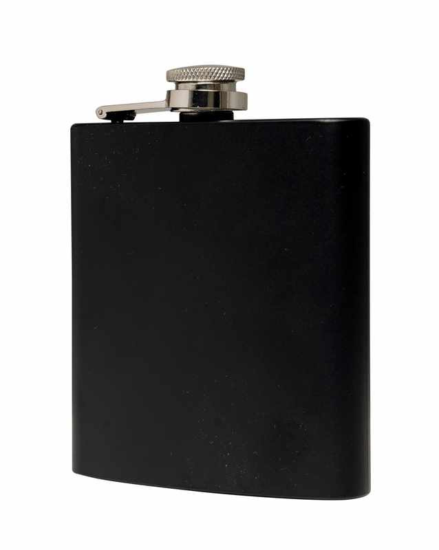 Stainless Steel Hip Flask Matt Black Finish - Trophy Express